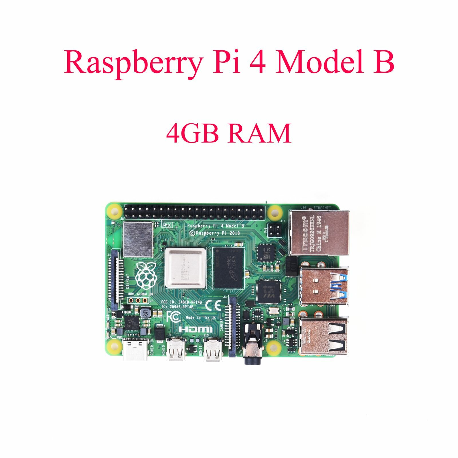 Комплект для разработки интеллектуальной основной платы Raspberry Pi 4B с 4 ГБ ОЗУ
