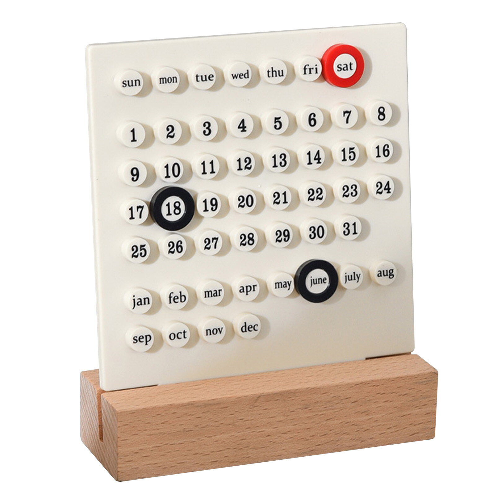 Деревянный календарь для детей, развивающий навыки планирования, вечный календарь для дома, ручная работа, белый