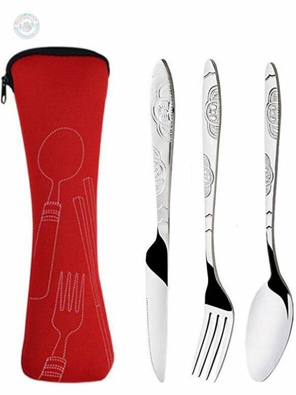 Сумка-чехол для столовых приборов на молнии, дорожный неопреновый мешок для пикника, кемпинга и офиса, компактный органайзер для вилок и ложек, универсальный тканевый кейс, 1 шт