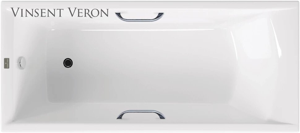 Ванна чугунная Vinsent Veron Devon VDV1908045H/VH0012CH 190x80 см, с ручками, белый