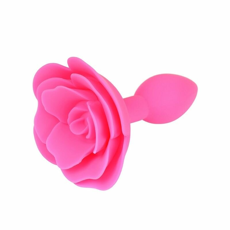 Силиконовая розовая анальная пробка-розовый