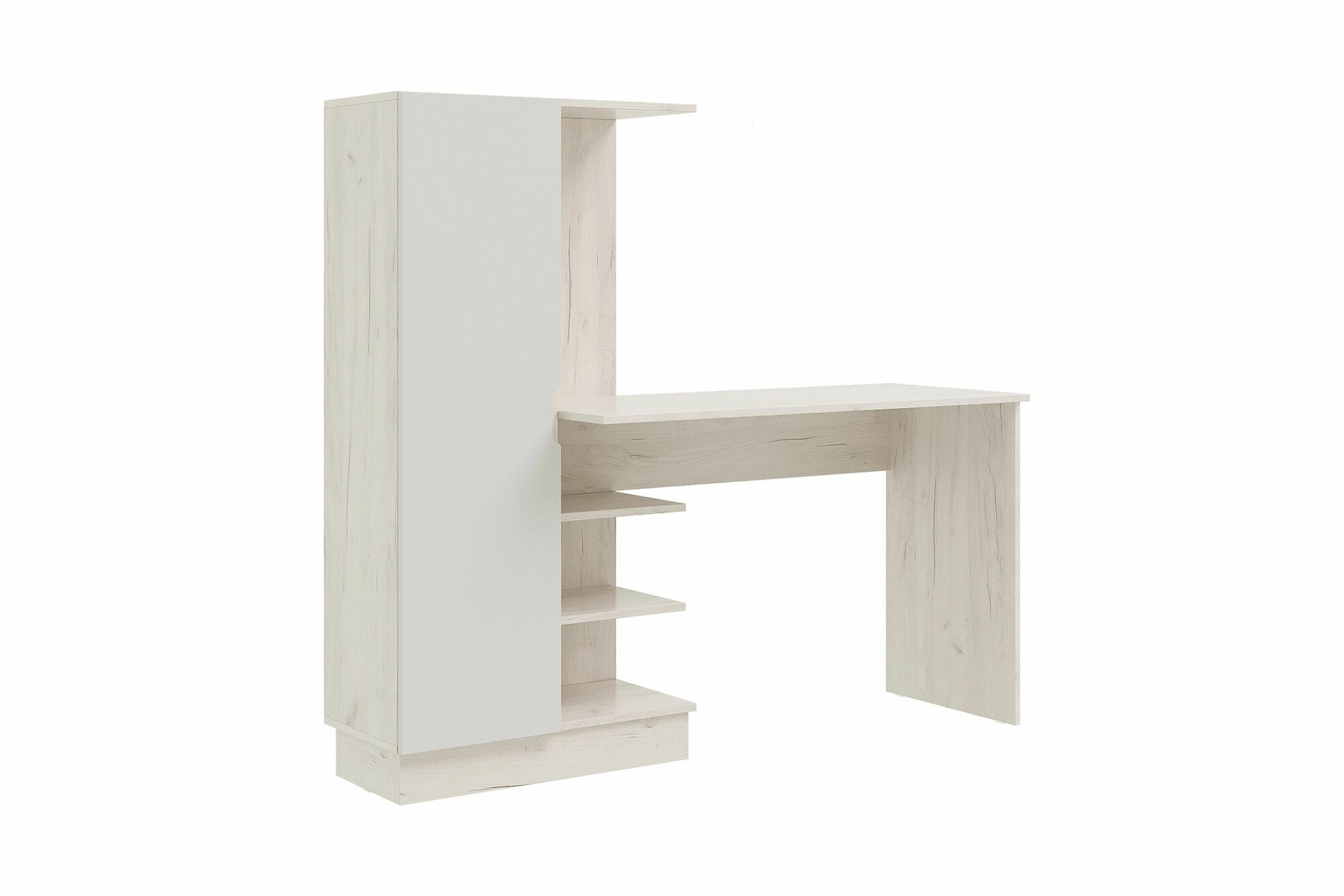 Юниор-4 Компьютерный стол (Шарли Белый/Дуб Крафт Белый)