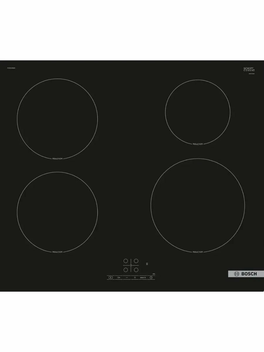 Поверхность индукционная Bosch PVS 61RBB5E Serie 4 черный, TouchSelect