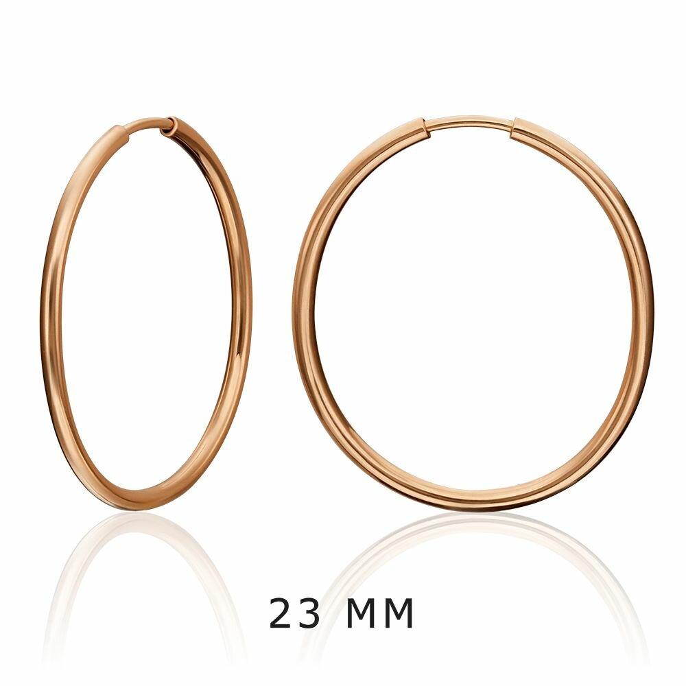 Серьги конго, красное золото, 585 проба
