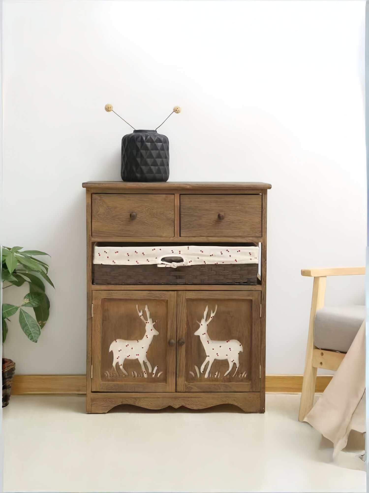 Комод с эффектом обжига для хранения，63*34*78cm！！！！！！！！！！！！！