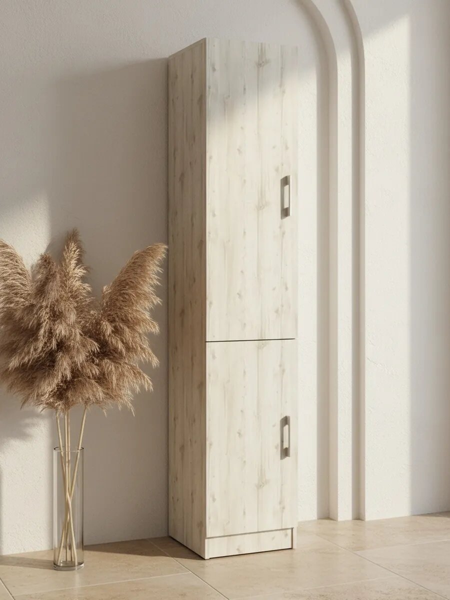 Деревянный шкаф пенал FRESTER с полками для одежды распашной, от производителя