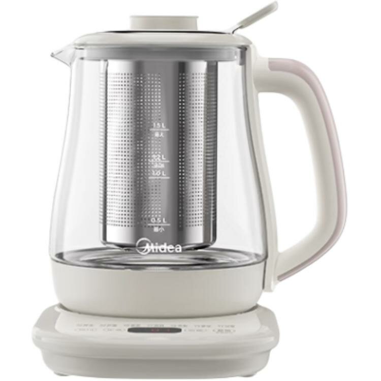 Электрический чайник Midea MK YS01C многофункциональный с подогревом дна, компактный, light apricot