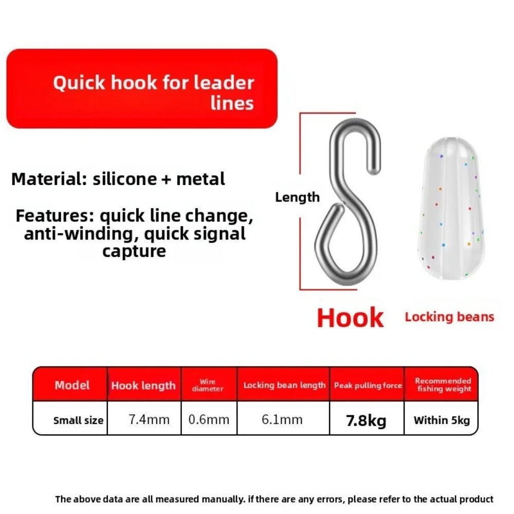 Рыболовные вертлюги 100 шт, пластиковые, быстрое соединение S