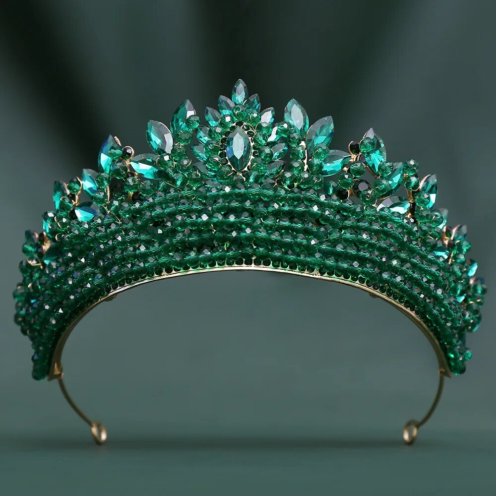 KMVEXO Диадема из хрусталя Изумрудный, H385 Green