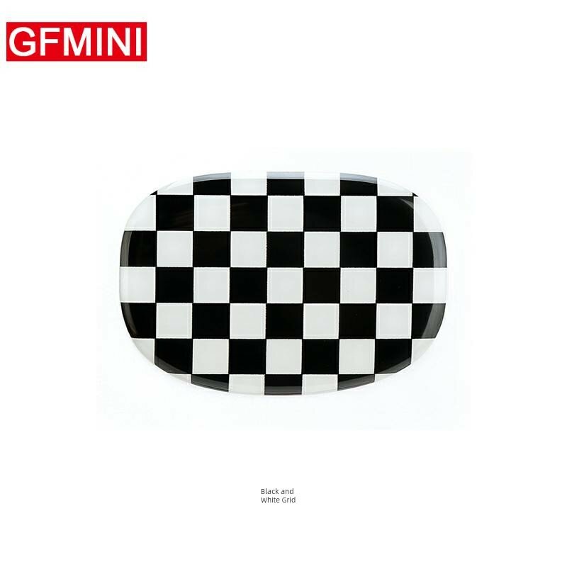 BMW MINI Cooper 3D декоративная наклейка для спинки сиденья, черно-белая клетка, 1 пара