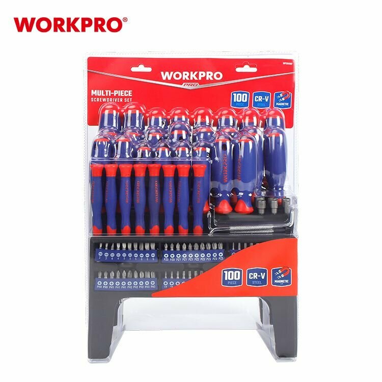 Набор отверток и бит 100шт на подставке WORKPRO