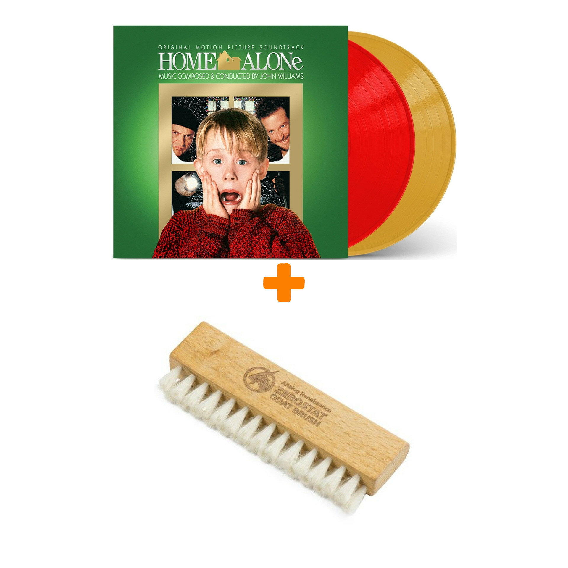 OST Home Alone Red & Gold Vinyl 2LP + Щетка для ухода за LP из козьей шерсти