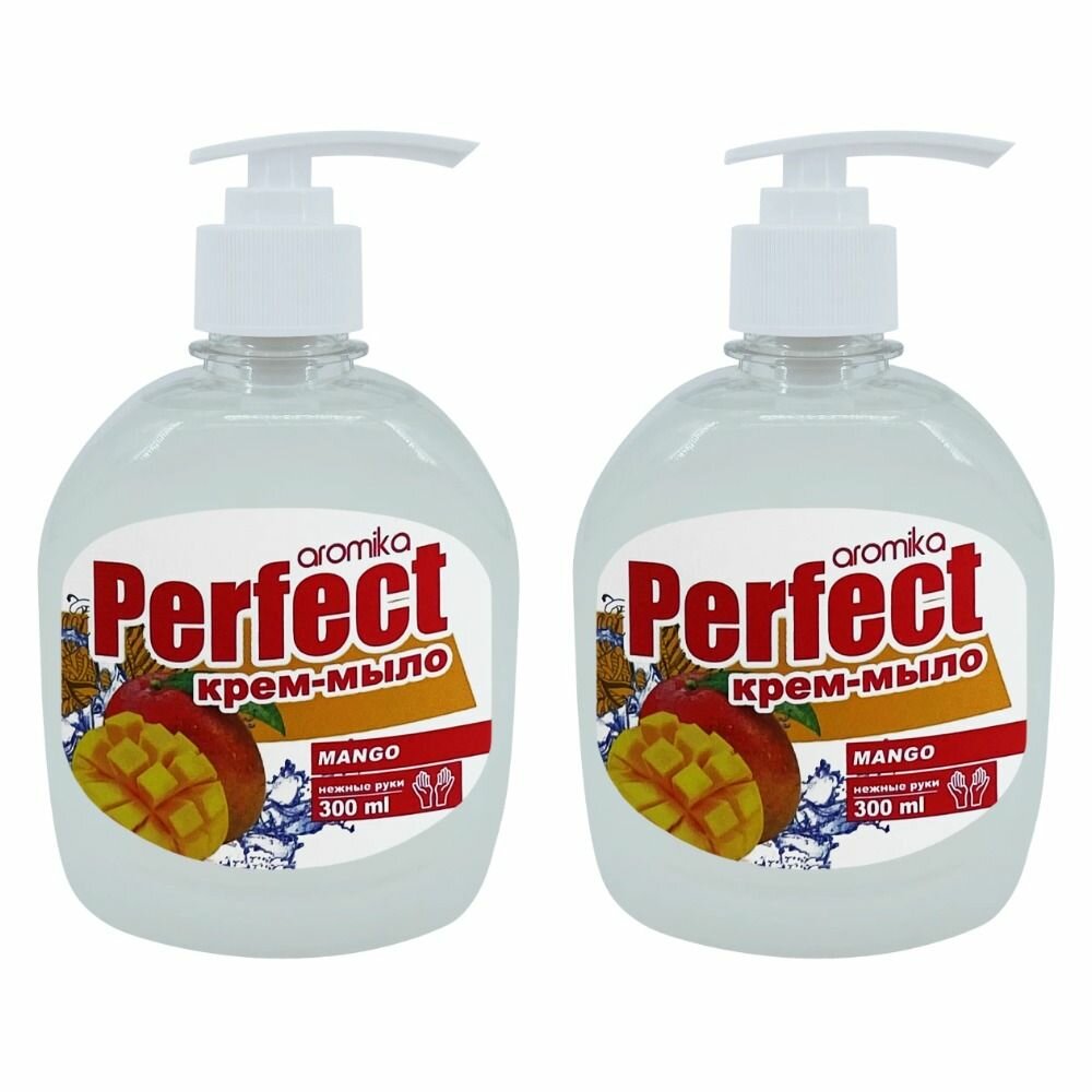 Aromika Жидкое крем-мыло, Mango Perfect, с дозатором, 300 мл, 2 шт