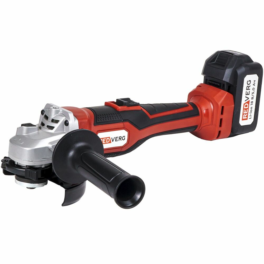 Углошлифмашина акк. RedVerg RD-AG18K/U (18В, Li-ion,1х5Ач, 125мм, 8500об/мин) 5.3кг кейс
