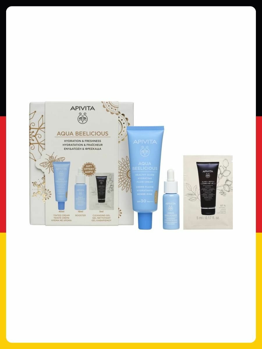 Набор уходовой косметики APIVITA Aqua Beelicious Hydration & Natural Coverage Set Christmas gift set for hydrated and radiant skin