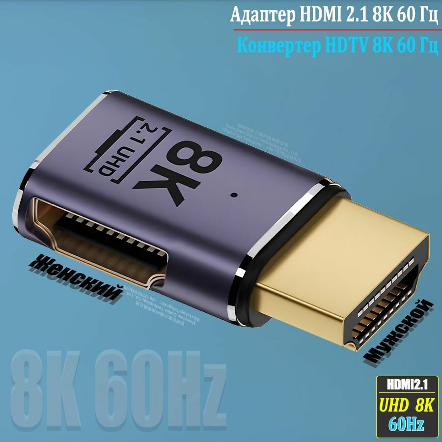 UHD 8K HDMI-совместимый удлинитель, HDMI 2.1, конвертер 8K 60 Гц, HDMI в HDMI для ПК, ноутбука, HDTV, монитора проектора
