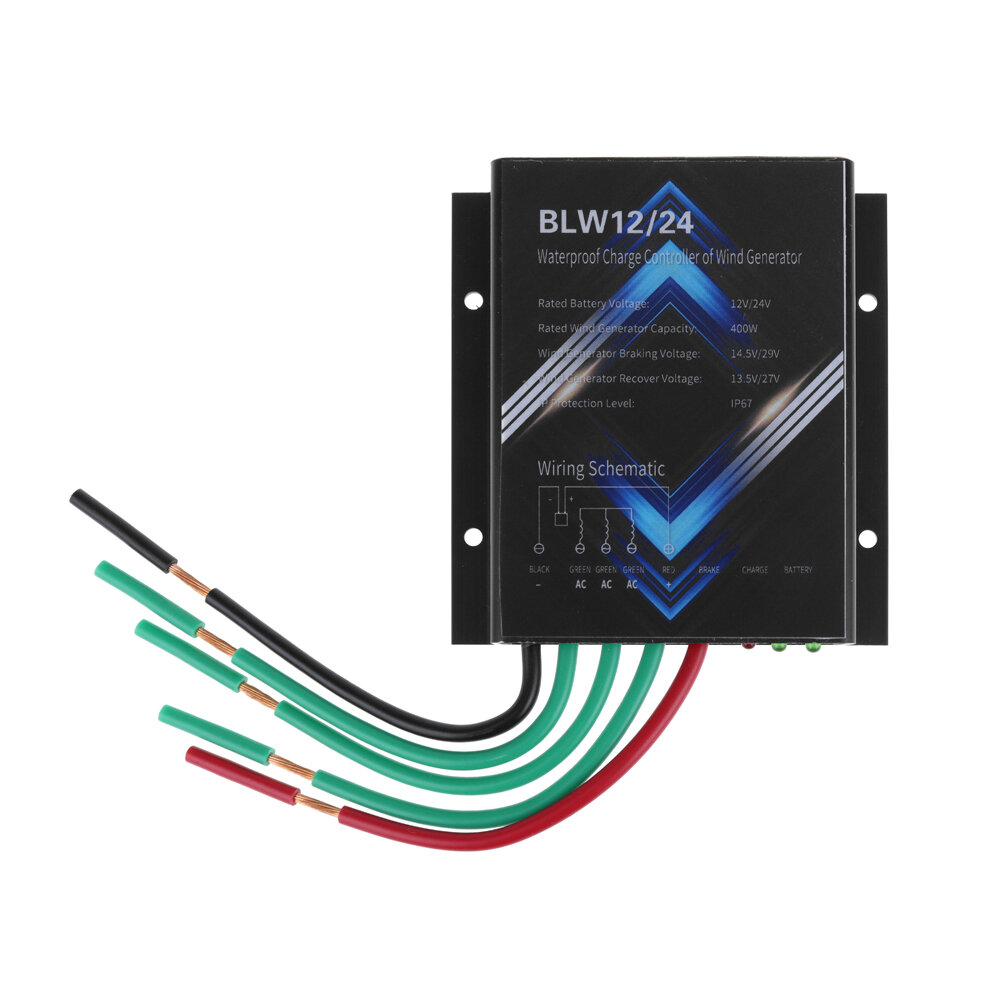 Контроллер ветрогенератора из алюминиевого сплава с модульным дизайном IP67 водонепроницаемый 6 вариантов: BLW12/24-500, BLW12/24-800, BLW24-10, BLW48-10, BLW48-400, 12V, 24V, 48V, ≤400W, ≤500W, ≤800W, ≤1000W, 90*85*20mm, 105*90*20mm, 130*85*22mm,