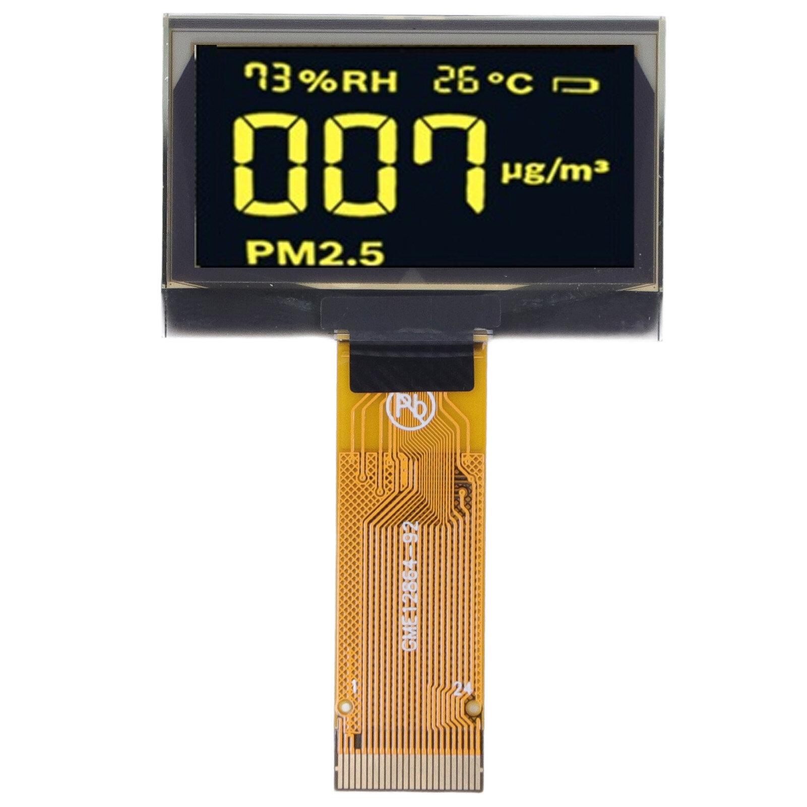 Модуль ЖК-дисплея, цифровая плата, 1,54 дюйма, 128x64, SSD1309, 24-контактный, набор аксессуаров MRC128-2, желтый