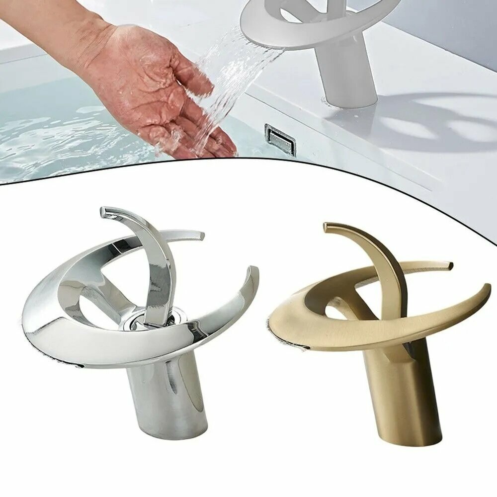 OZ-EVEA Креативный водопадный умывальник для горячей и холодной воды с одним отверстием, полностью медный