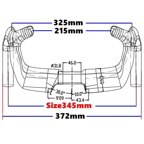 BIKEDOC TB26 Aero Track Руль Drop 345MM