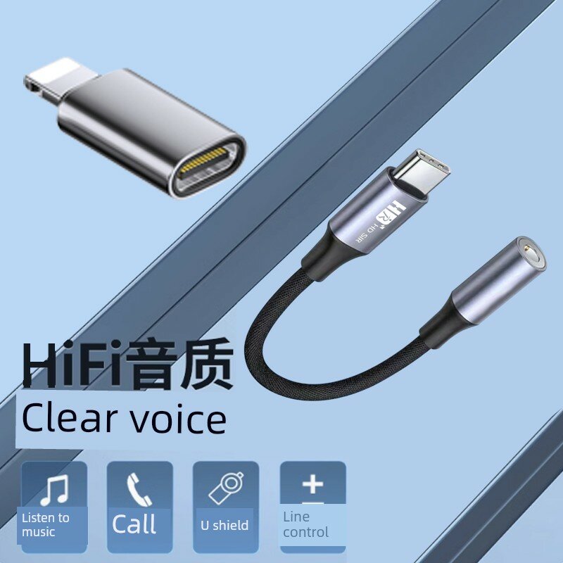 Адаптер USB-C к 3.5 мм с чипом DAC для Android и iPhone 14 и ниже, глубокий серый
