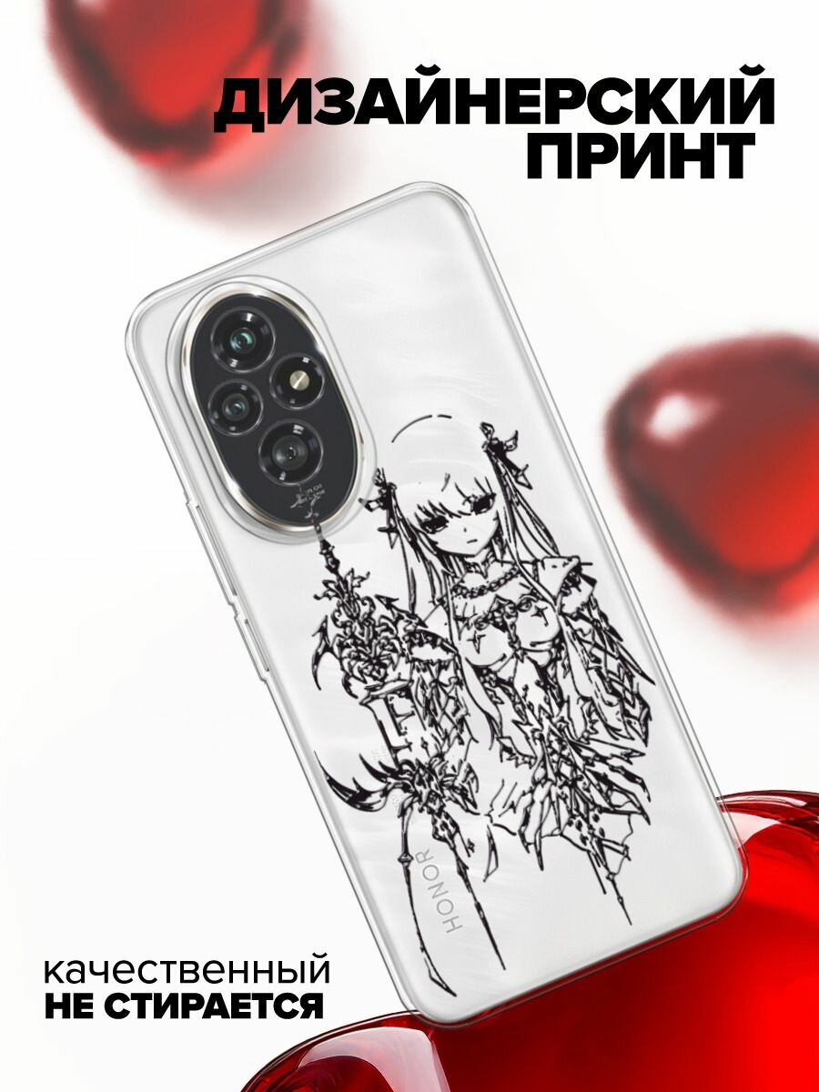 Силиконовый чехол на Honor 200 / Хонор 200 с принтом Аниме девушка с мечом — фото 1