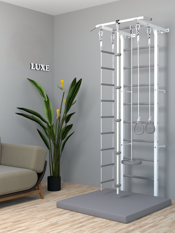 Спортивный комплекс DSK 4.3 с лестницей веревочной, качелей, матом спортивным