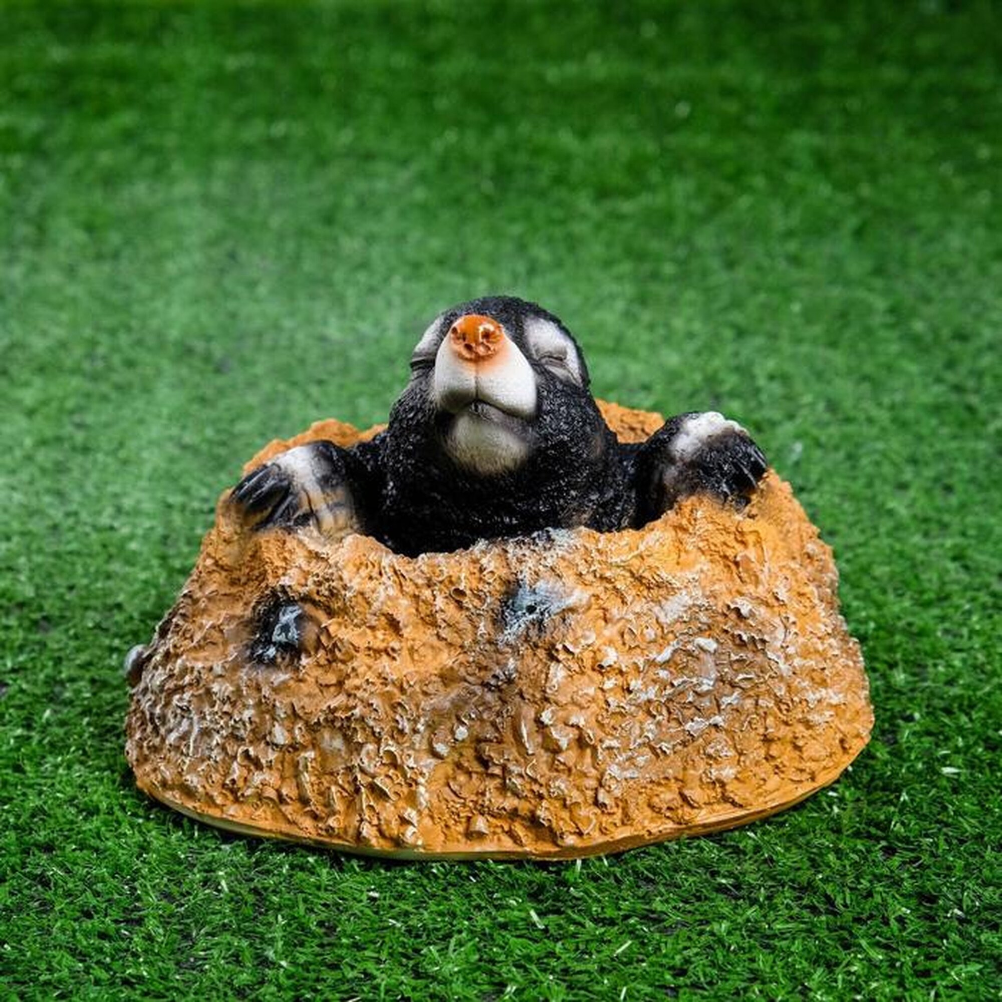 Садовая фигура Хорошие сувениры "Крот из норки", 18 х 18 х 12 см