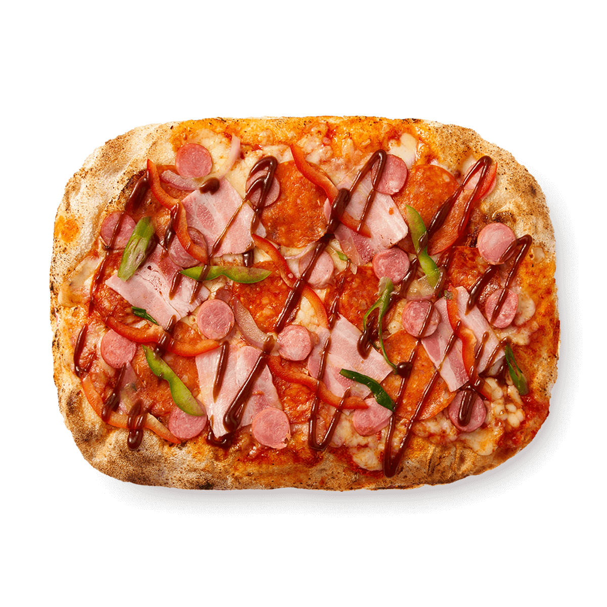 Пицца "Есть Горячее" Баварская мясная, с пепперони, луком и моцареллой, 380 г