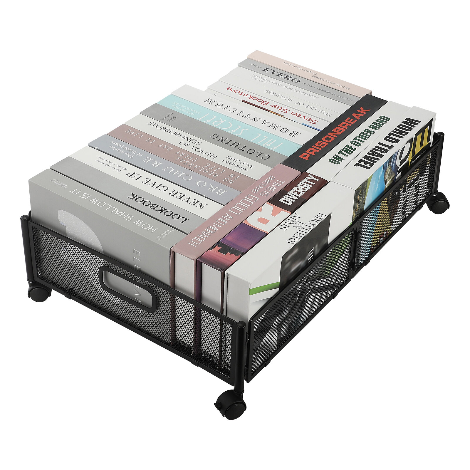 2 шт. контейнер для хранения под кроватью с колесиками складной металлический ящик на колесиках для спальни одежда обувь черный