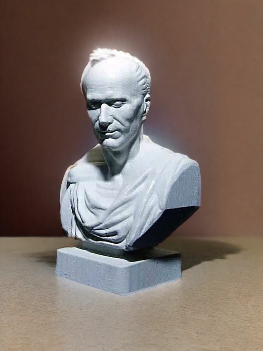 Бюст Юлия Цезаря BZ138 Белый. Высота 60мм. Высокая детализация. Обновленная модель