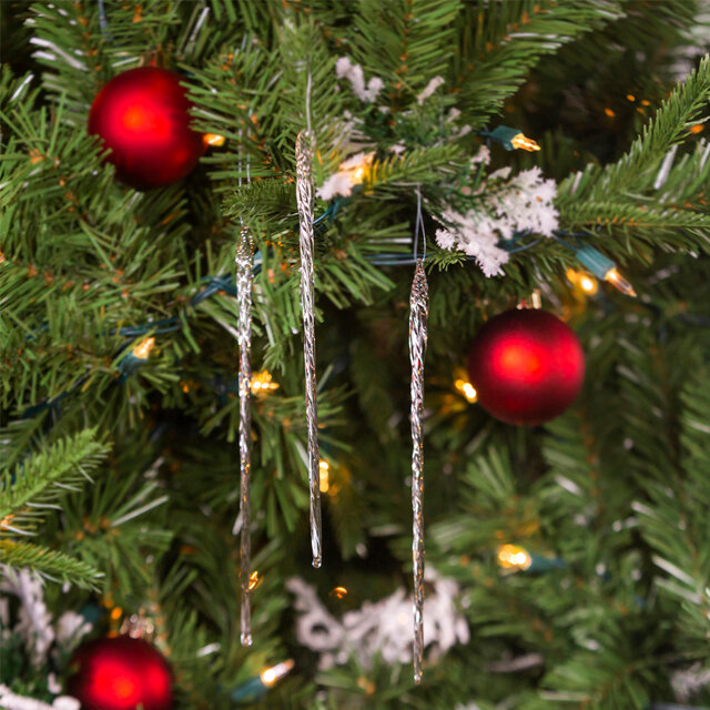 Набор стеклянных елочных игрушек Сосульки Кутара 19 см, 6 шт, подвеска, Kurts Adler, B1813