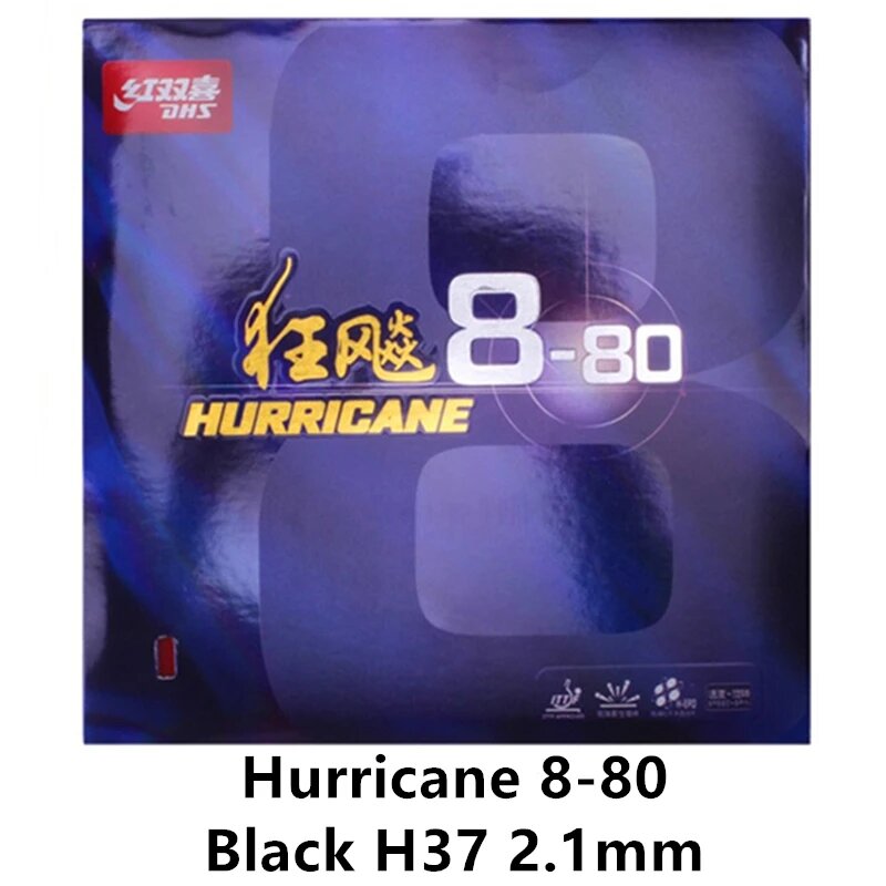 DHS Hurricane8-80 настольная теннисная резина H37 BLACK