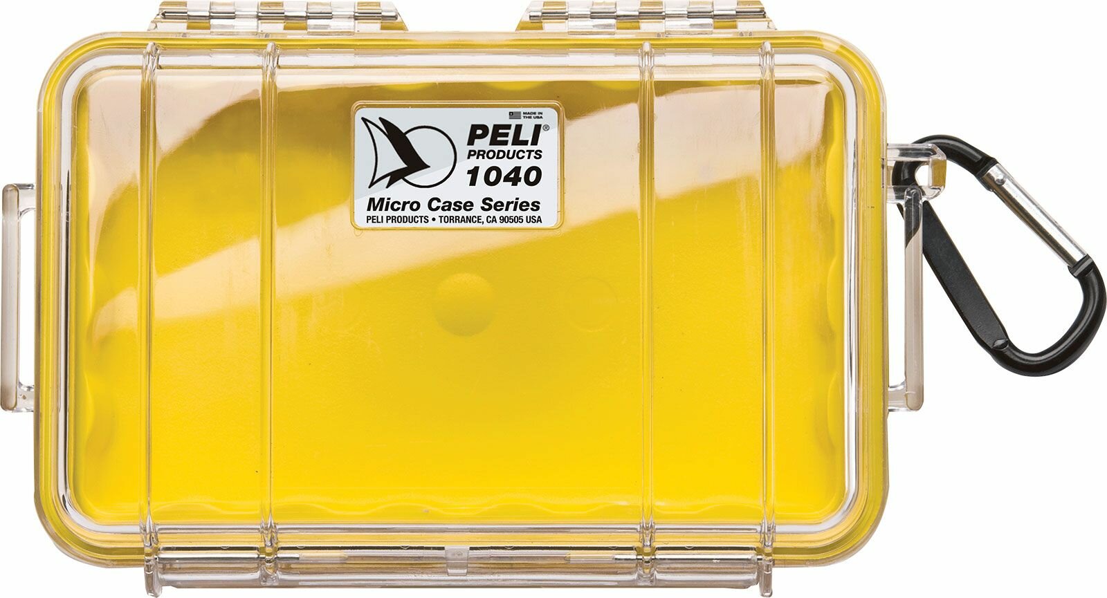 Защитный кейс Peli 1040 Micro прозрачный с желтой вставкой