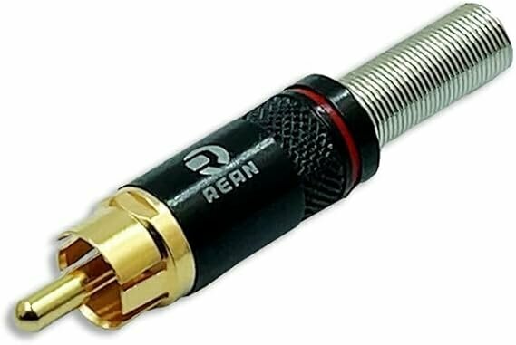 Rean NYS366BG-2 кабельный разъем RCA, типа папа, корпус черный-rhfcysq, золоченые контакты.