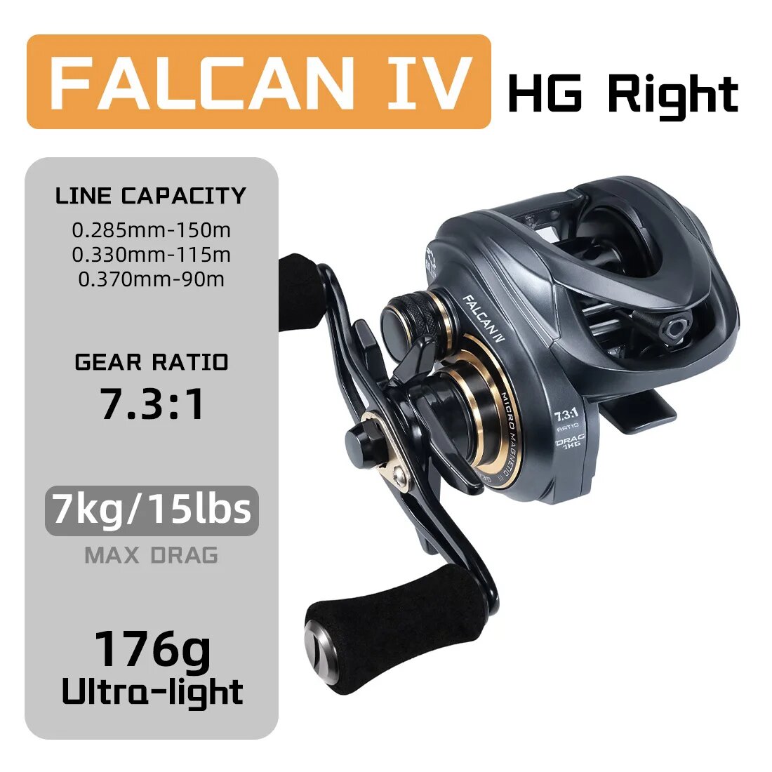 SeaKnight FALCAN IV Рыболовная катушка HG Right