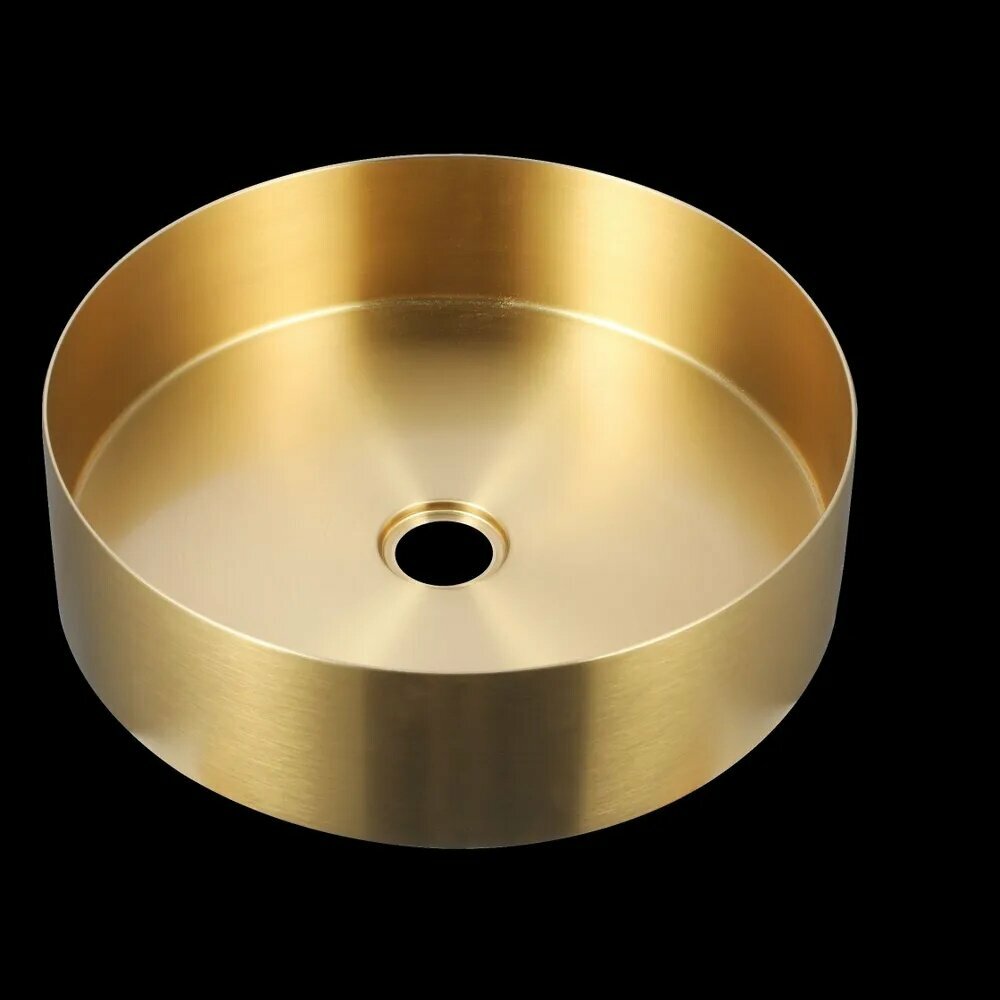 Раковина для ванной комнаты 304, круглый умывальник из нержавеющей стали, 380*380 мм