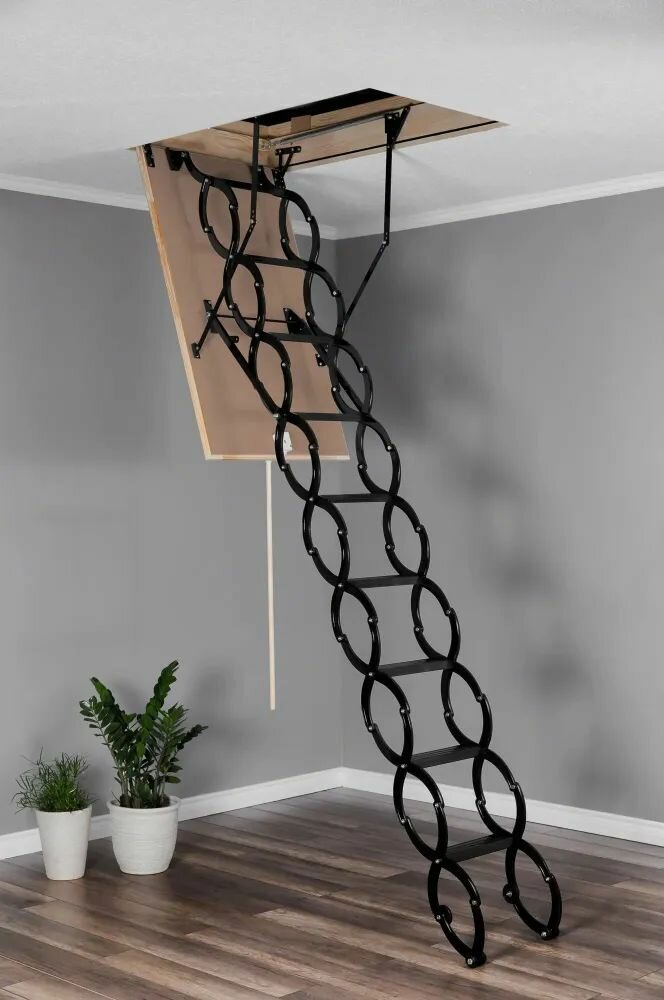 Лестница чердачная металлическая HARMO 70х80 см, h-280 см