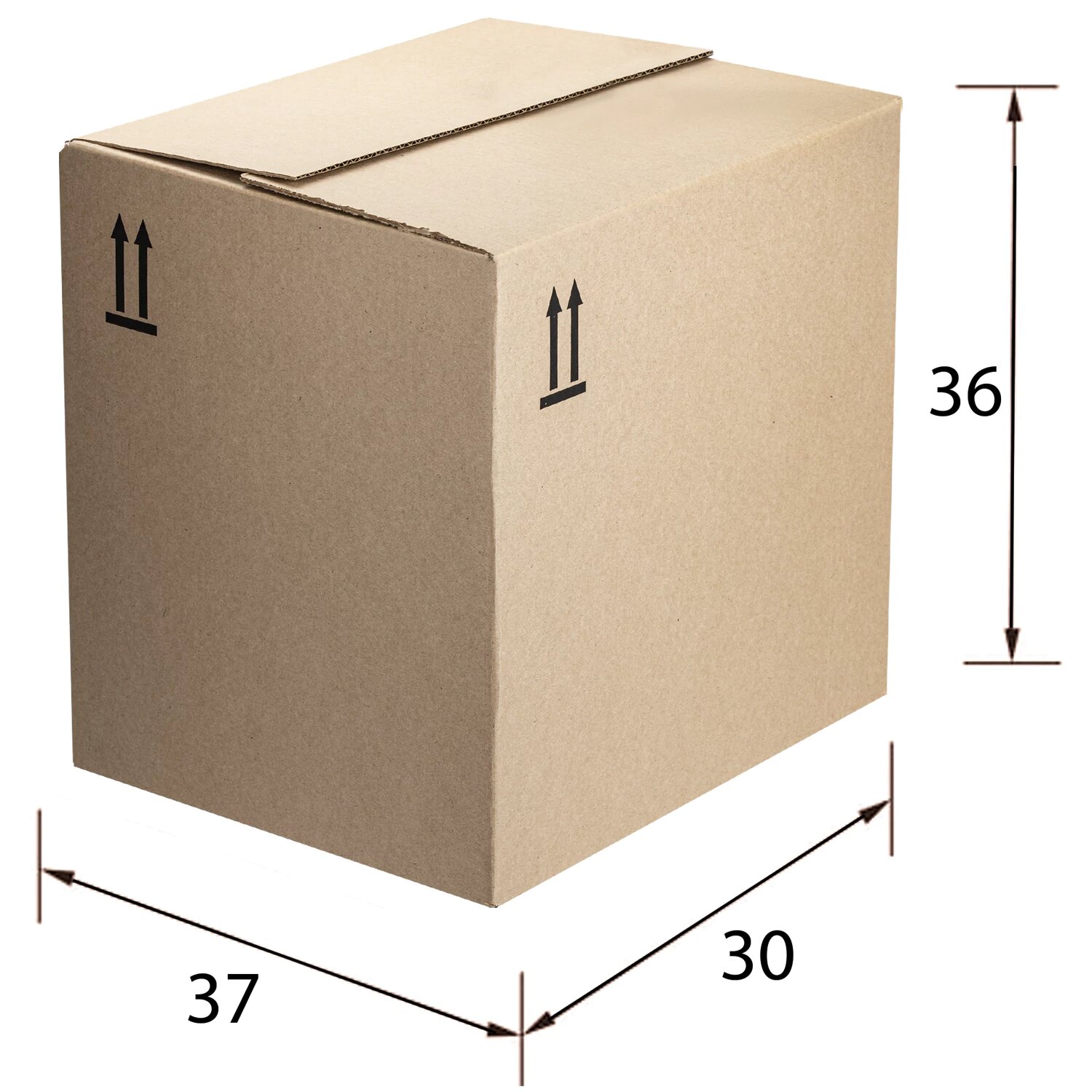 Гофроящик, длина 370 х ширина 300 х высота 360 мм, марка Т22, профиль В, FEFCO 0202 / ГОСТ, исполнение Б, 10шт.