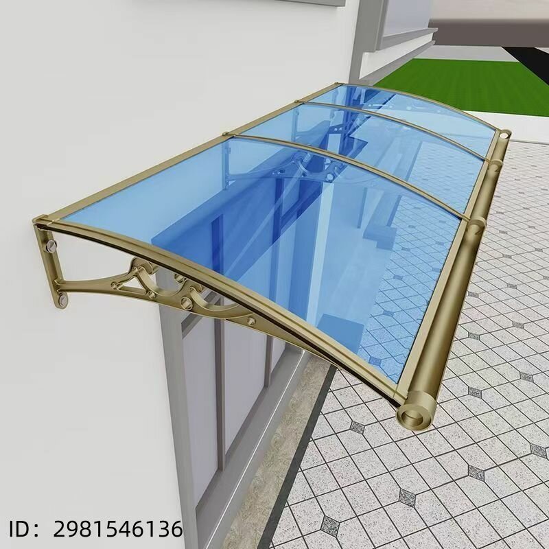 Навес для крыльца, 60*180 см, подходит для дверей/окон, черный кронштейн, коричневая поликарбонатная доска