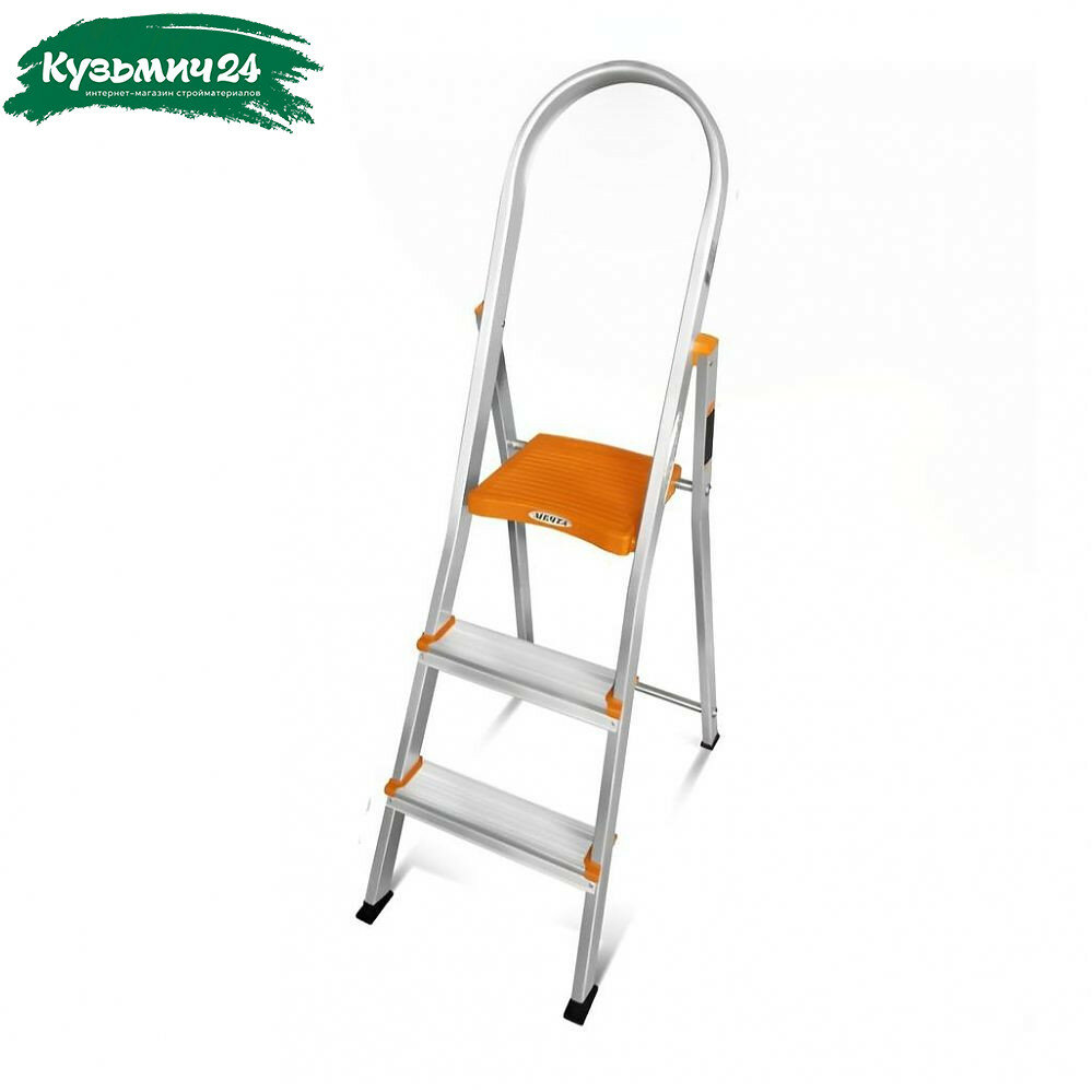 Лестница-стремянка Эйфель Мечта 103, 3 ступени, 1 секция, алюминиевая, нагрузка до 150 кг, 1 шт