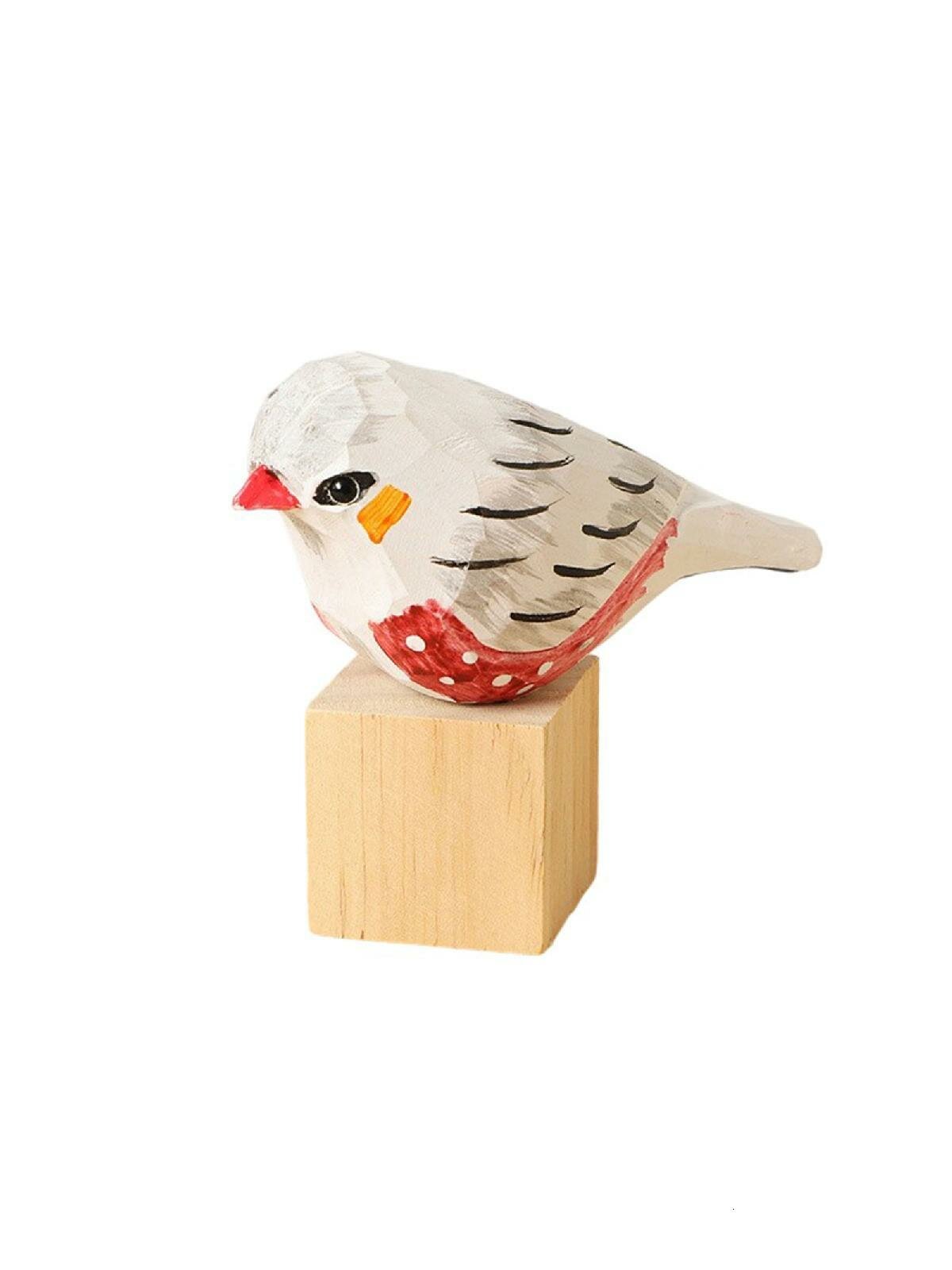 Резьба по дереву, Красочная фигурка птицы из деревянного бруска, Уникальные природные детали, декор домашнего стола ручной работы, подарок