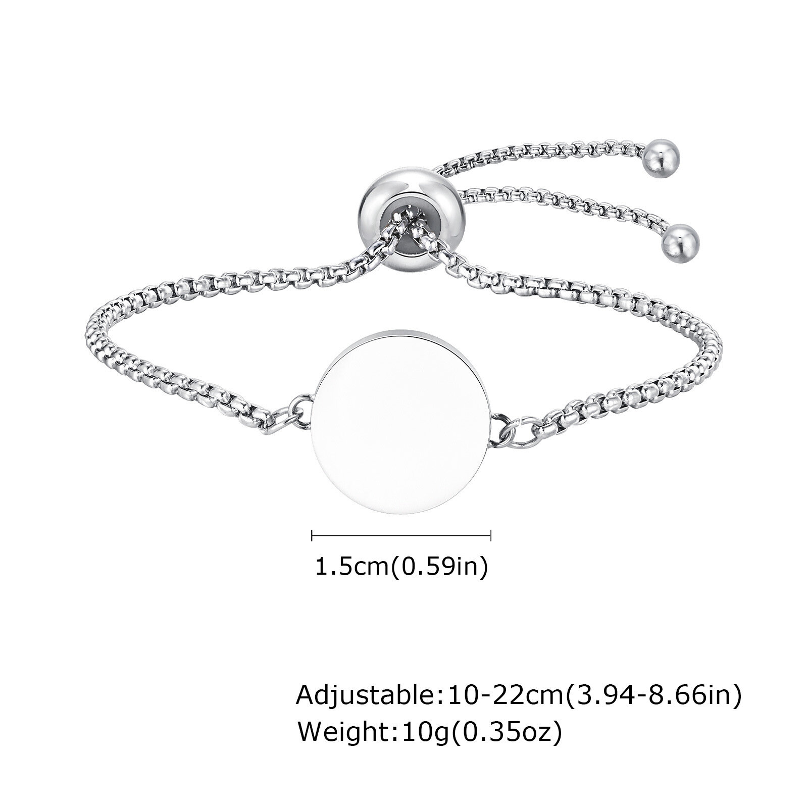 Браслет для гадания, YM Круглая коробка Сталь Серебро Регулируемый Жемчуг Удача