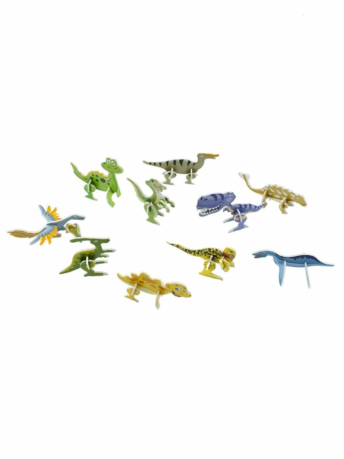 Пазл,1 упаковка из 54 бумажных трехмерных пазлов в форме динозавра