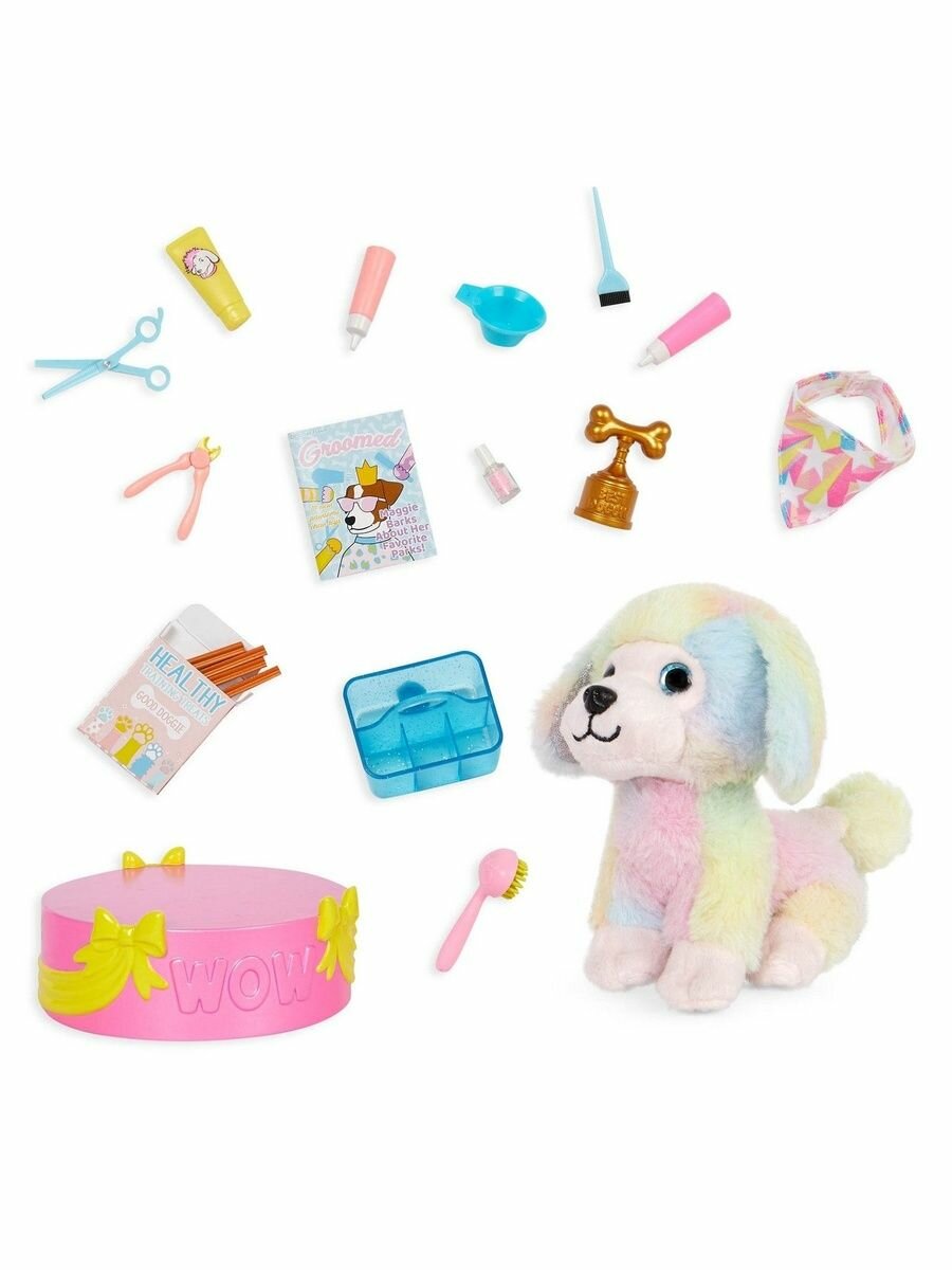 GLITTER GIRLS Игровой набор Все для грумминга с щенком для кукол 35 см, 20 аксессуаров для детей от 3 лет