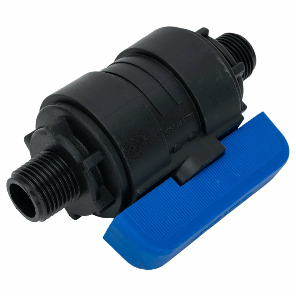 Компрессионный шаровой кран VALFEX ПНД НР/НР резьба разборный 1/2"-1/2" Ду16 1210216012012 — фото 1