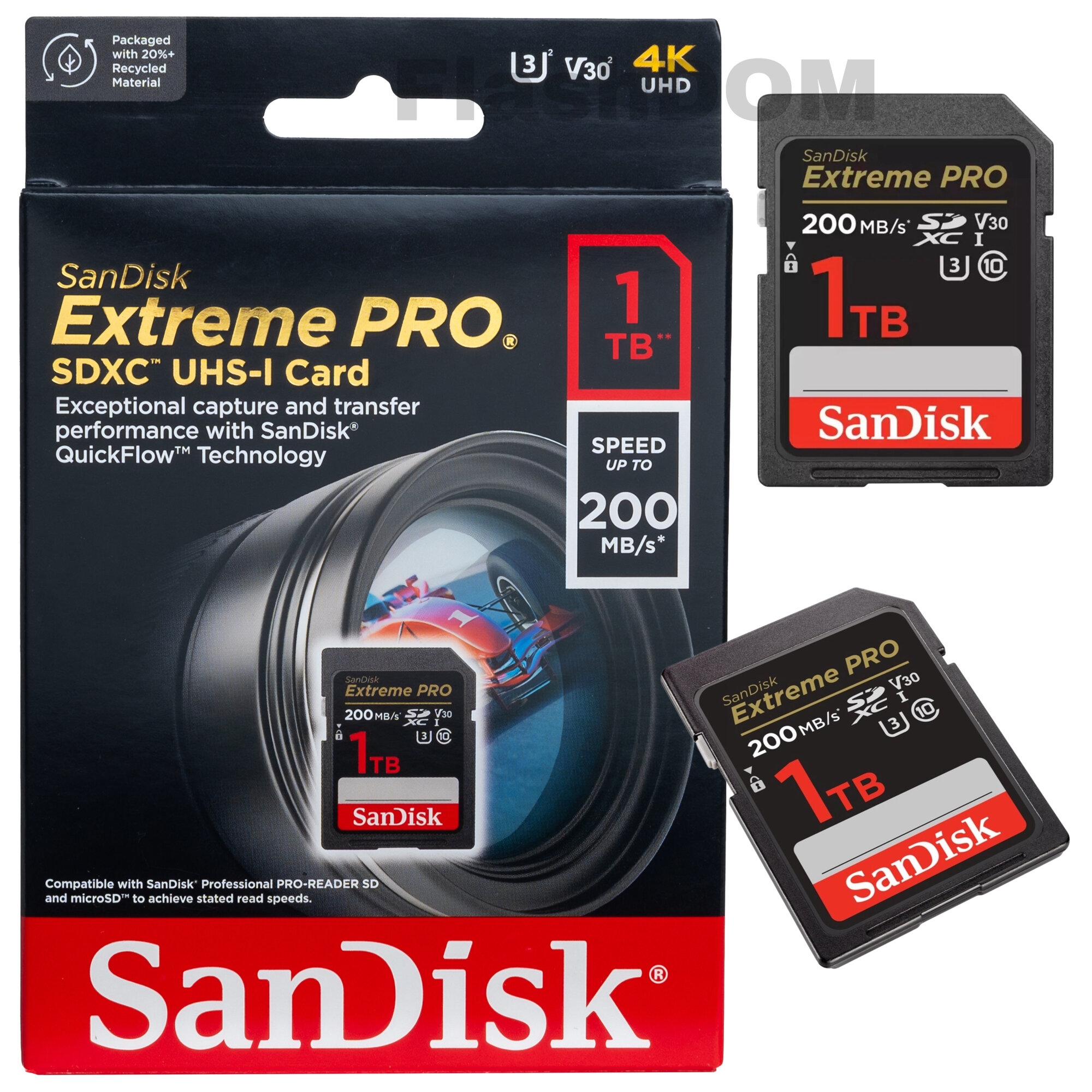 Карта памяти SanDisk Extreme PRO SDXC 1 ТБ Class 10 UHS-I V30, 200/140 Мб/с