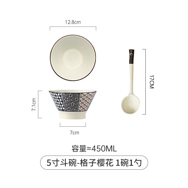 Китайская керамическая посуда с глазурью под глазурью: миска для лапши, коническая миска, миска-труба, домашняя суповая