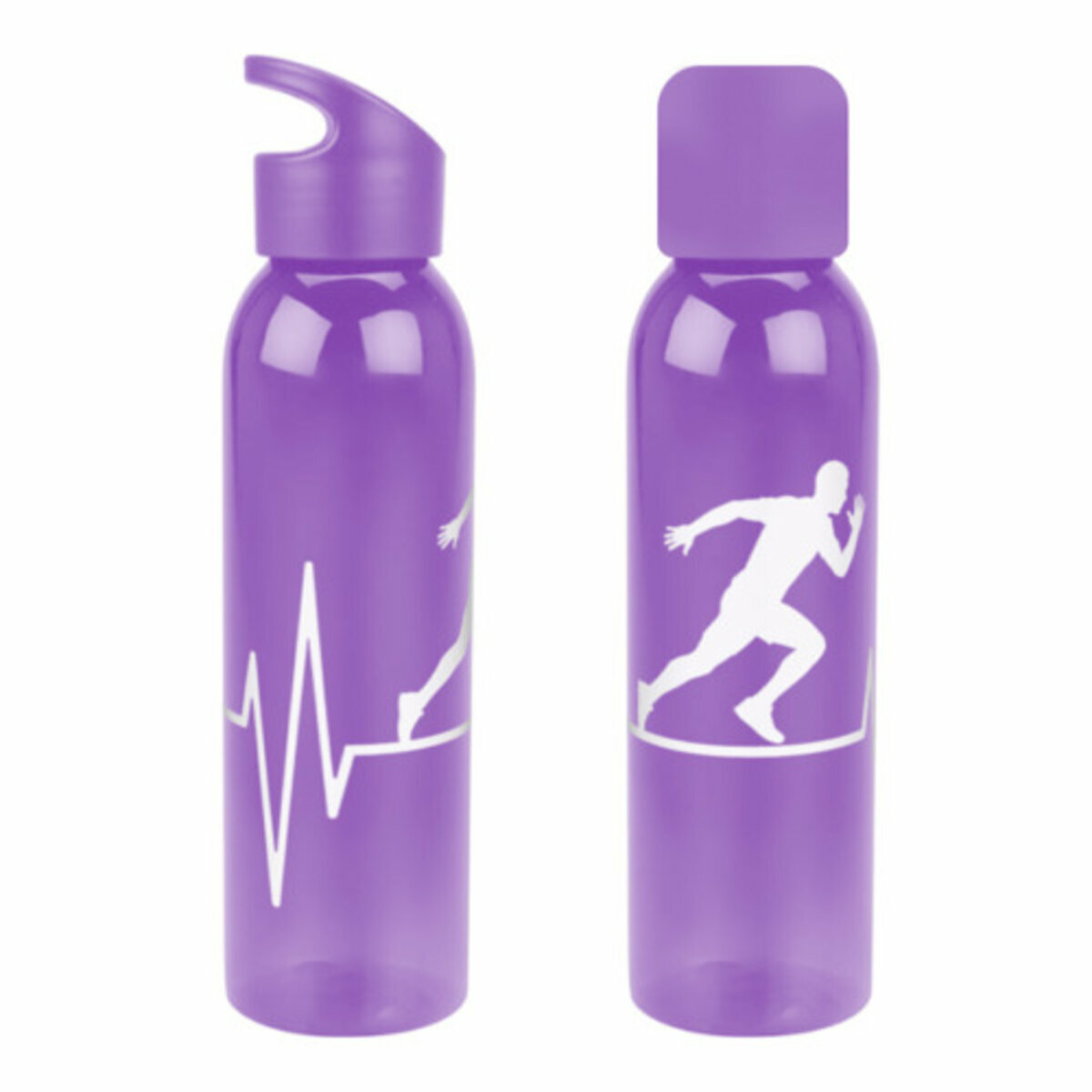 Бутылка для воды «В ритме сердца: бег. Подарок бегуну» (фиолетовый)