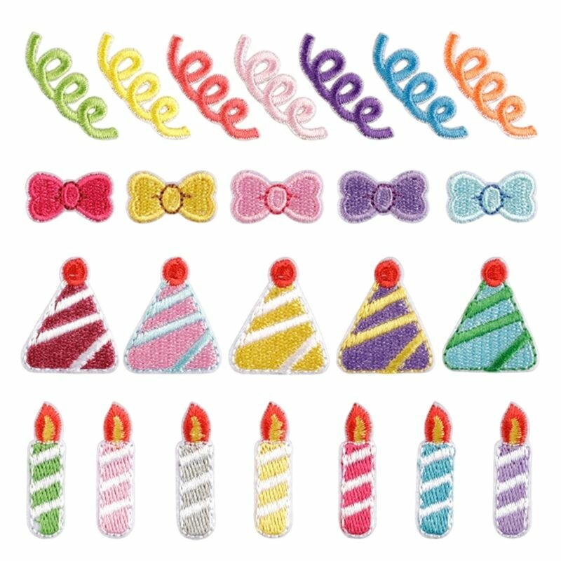 24 шт. Вышитые нашивки с бантами